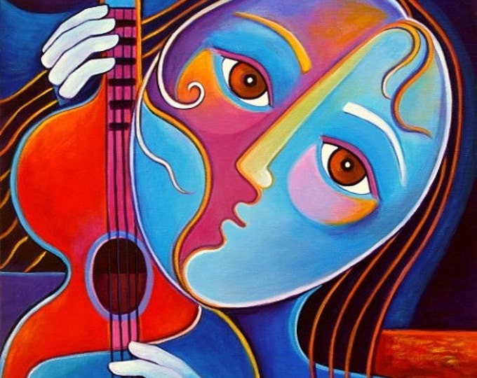 Original Painting Cubist Abstract Acrylic on Canvas Marlina Vera Fine ...