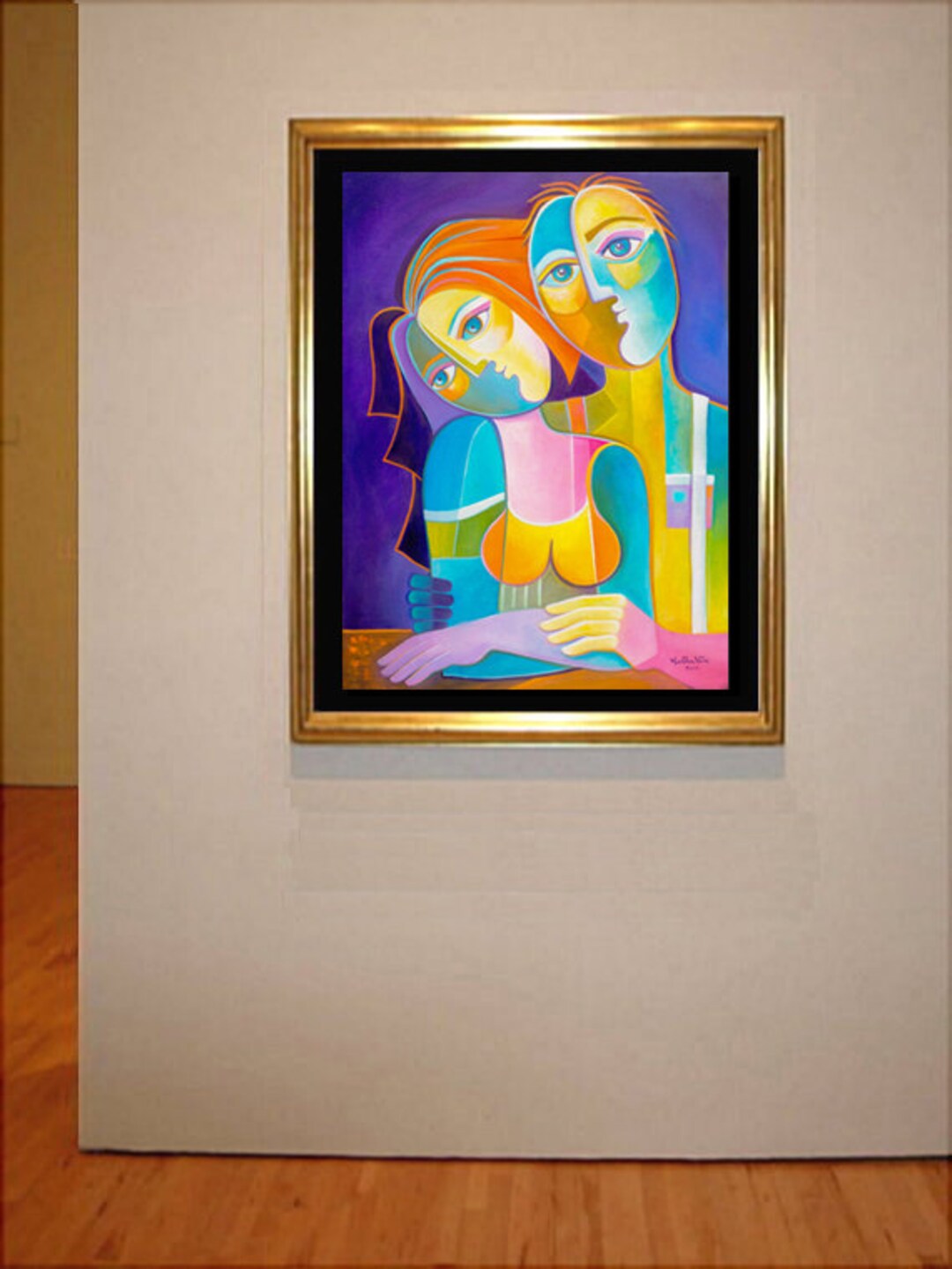 Cubism Original Oil Painting, Cubist Expressionism Art, Married Couple ...