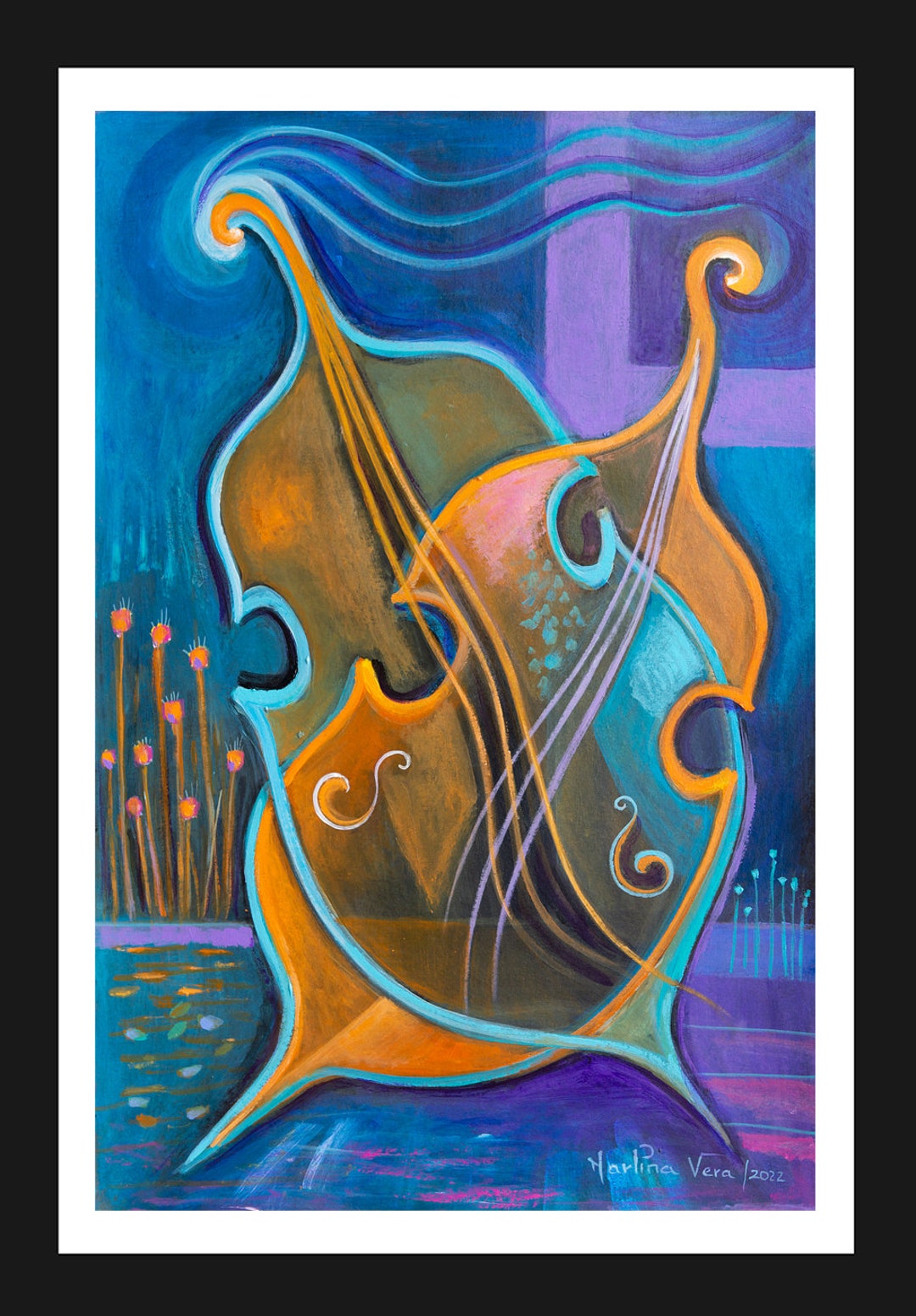 Expressionism Original Painting, Autumn Cellos, Marlina Vera Artwork ...