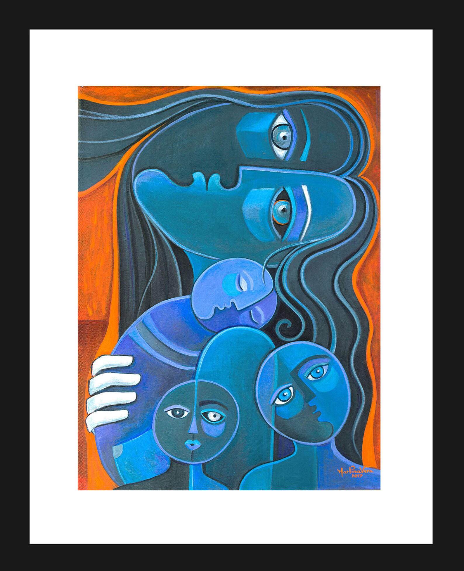 Cubist Mother and Child Painting: Expressionist Acrylic Art, 18x24 - Etsy