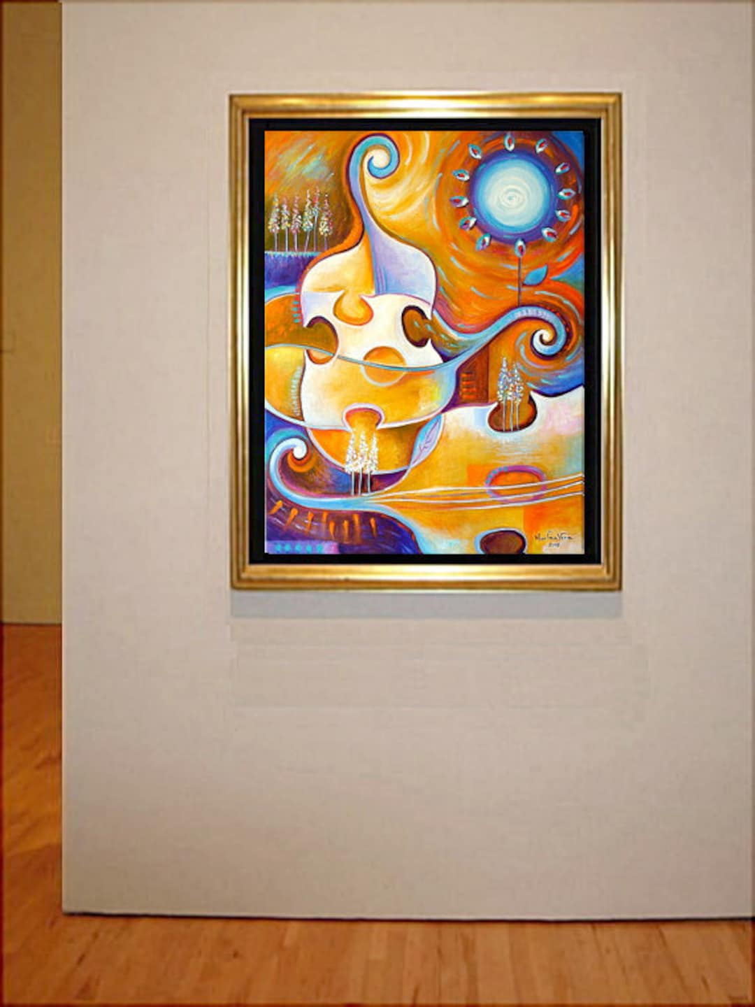 Music Abstract Art, Cubism Painting, Blue Moon String Concert, Marlina ...