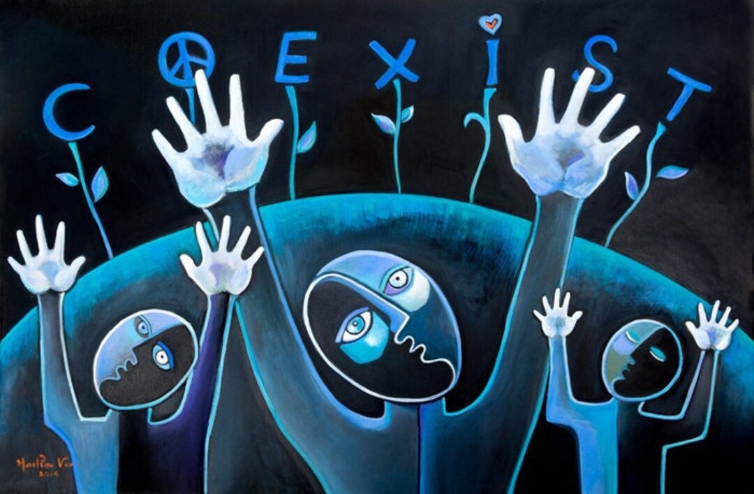 Original Oil Painting, Contemporary Art Coexist, Marlina Vera ...