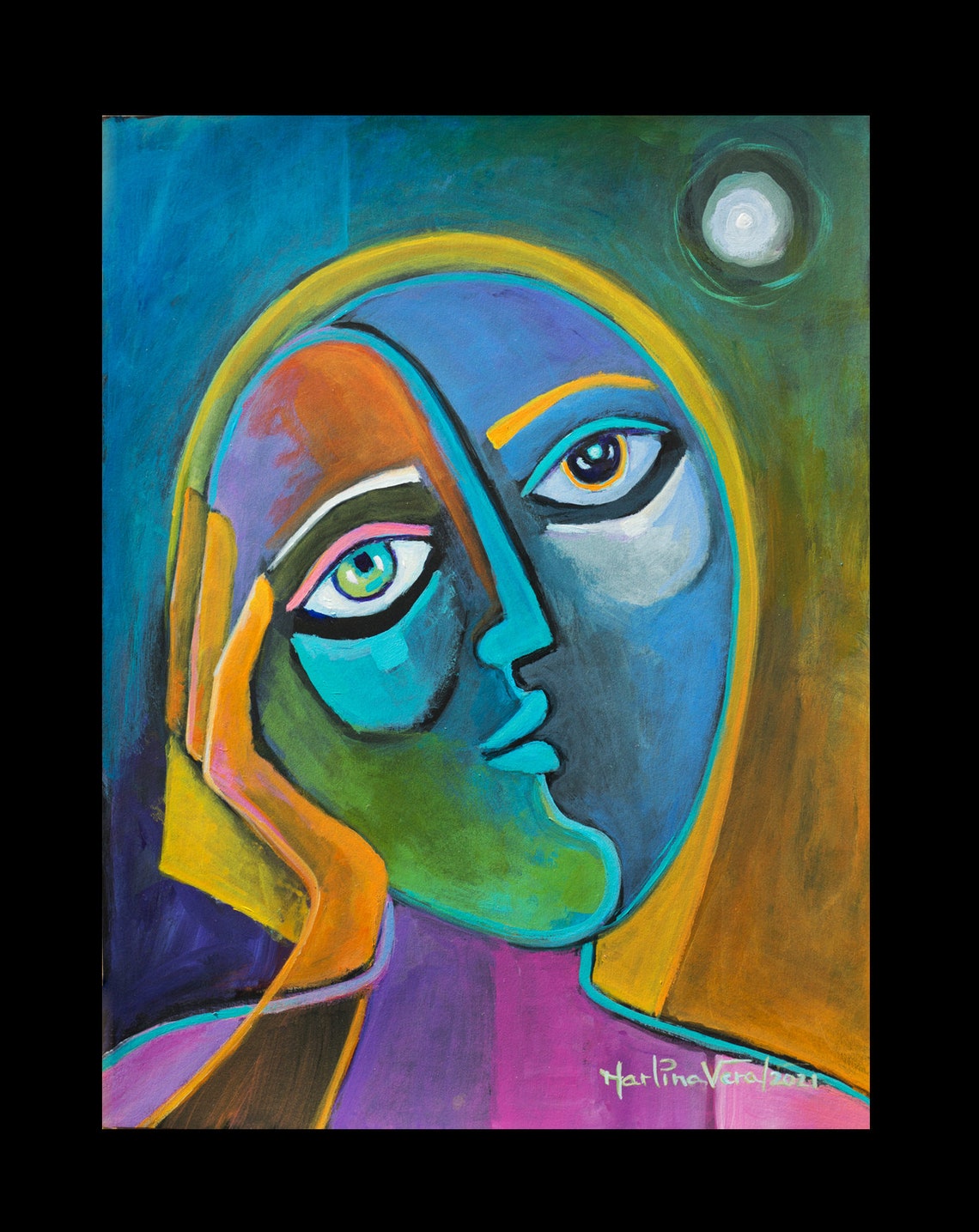 Expressionism Original Painting Marlina Vera Fine Art Artwork Cubist ...