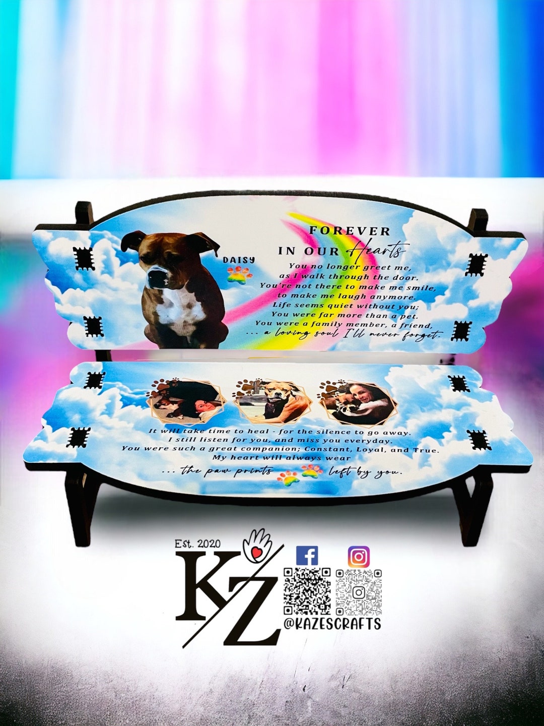 Pet Memorial Bench - Etsy