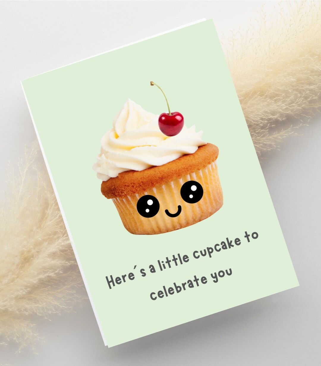 Cute Cupcake Birthday Card Printable, Sweet Celebration Card, Digital ...