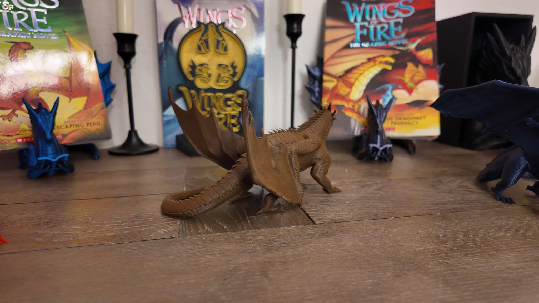 Wings of Fire Inspired Mudwing Dragon - Clay 3D Printed Dragon - Etsy