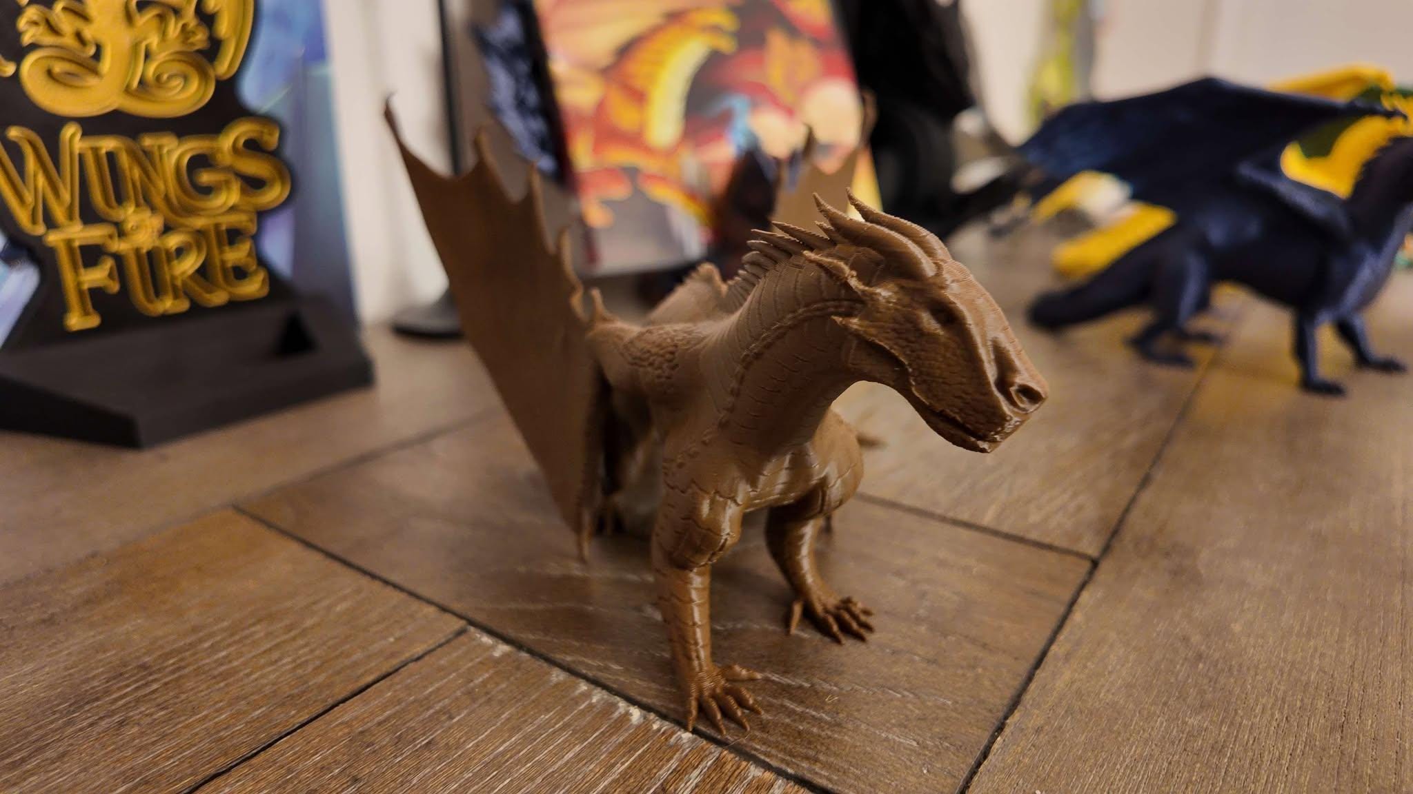 Wings of Fire Inspired Mudwing Dragon - Clay 3D Printed Dragon - Etsy