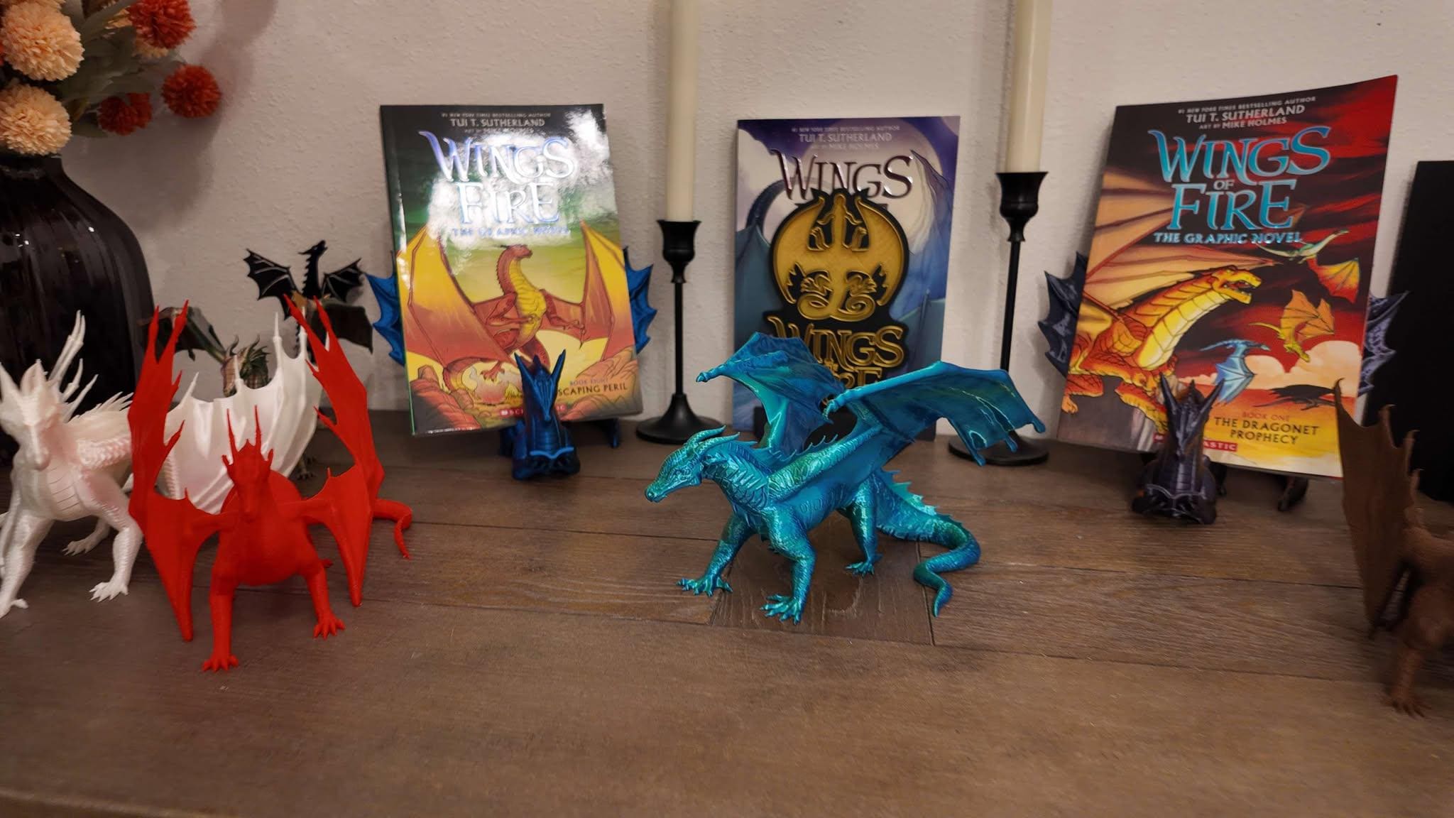 Wings of Fire Inspired Seawing Dragon - Tsunami 3D Printed Dragon - Etsy