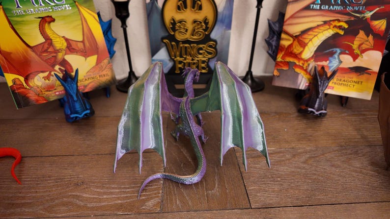 Wings of Fire Inspired Rainwing Dragon - 3D Printed Dragon - Etsy