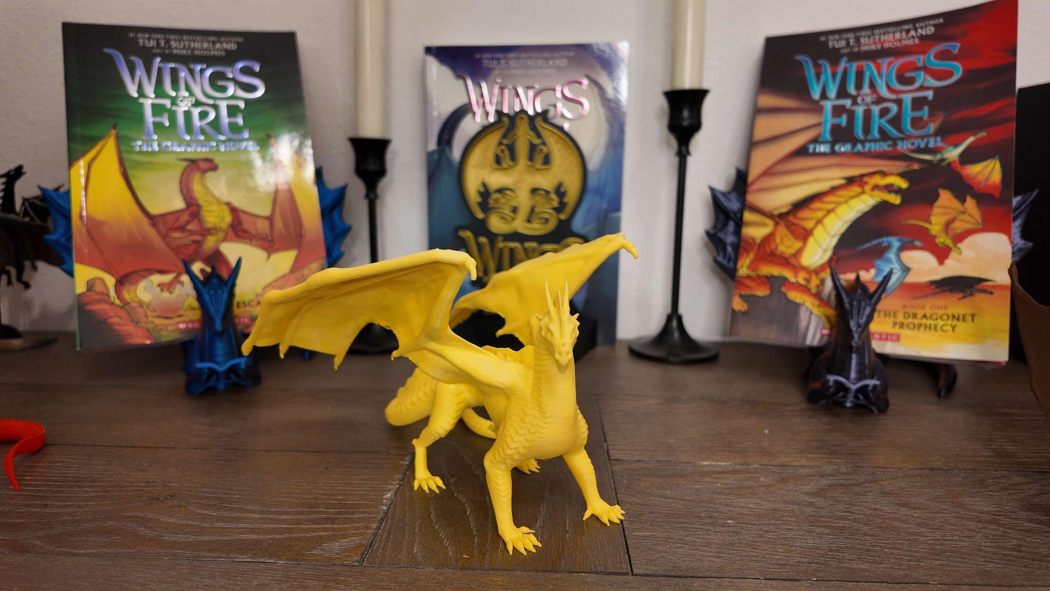 Wings of Fire Inspired Sandwing Dragon - Sunny 3D Printed Dragon - Etsy