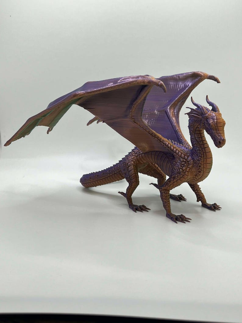 Wings of Fire Inspired Rainwing Dragon - 3D Printed Dragon - Etsy