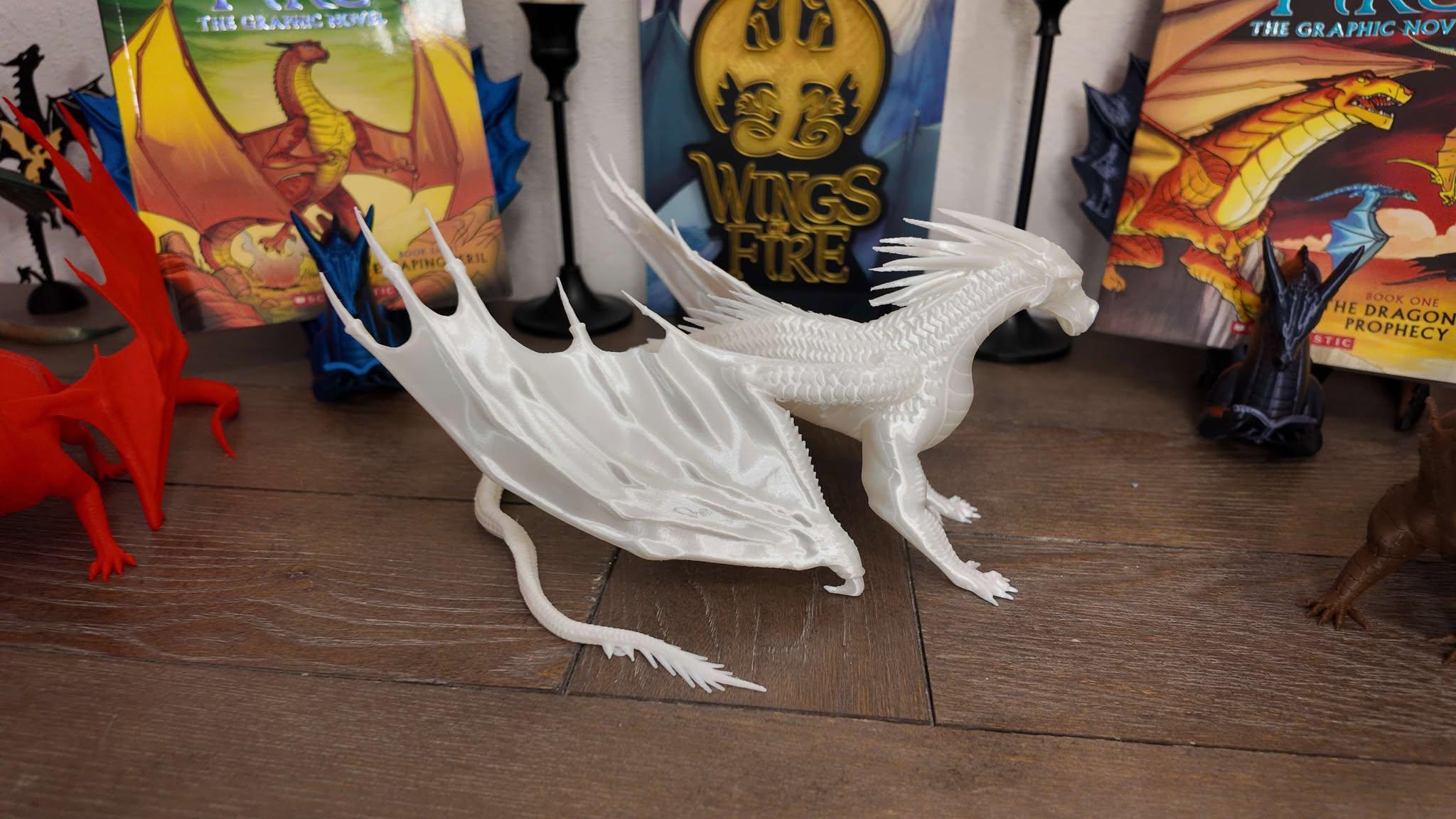 Wings of Fire Inspired Icewing Dragon - Winter 3D Printed Dragon - Etsy