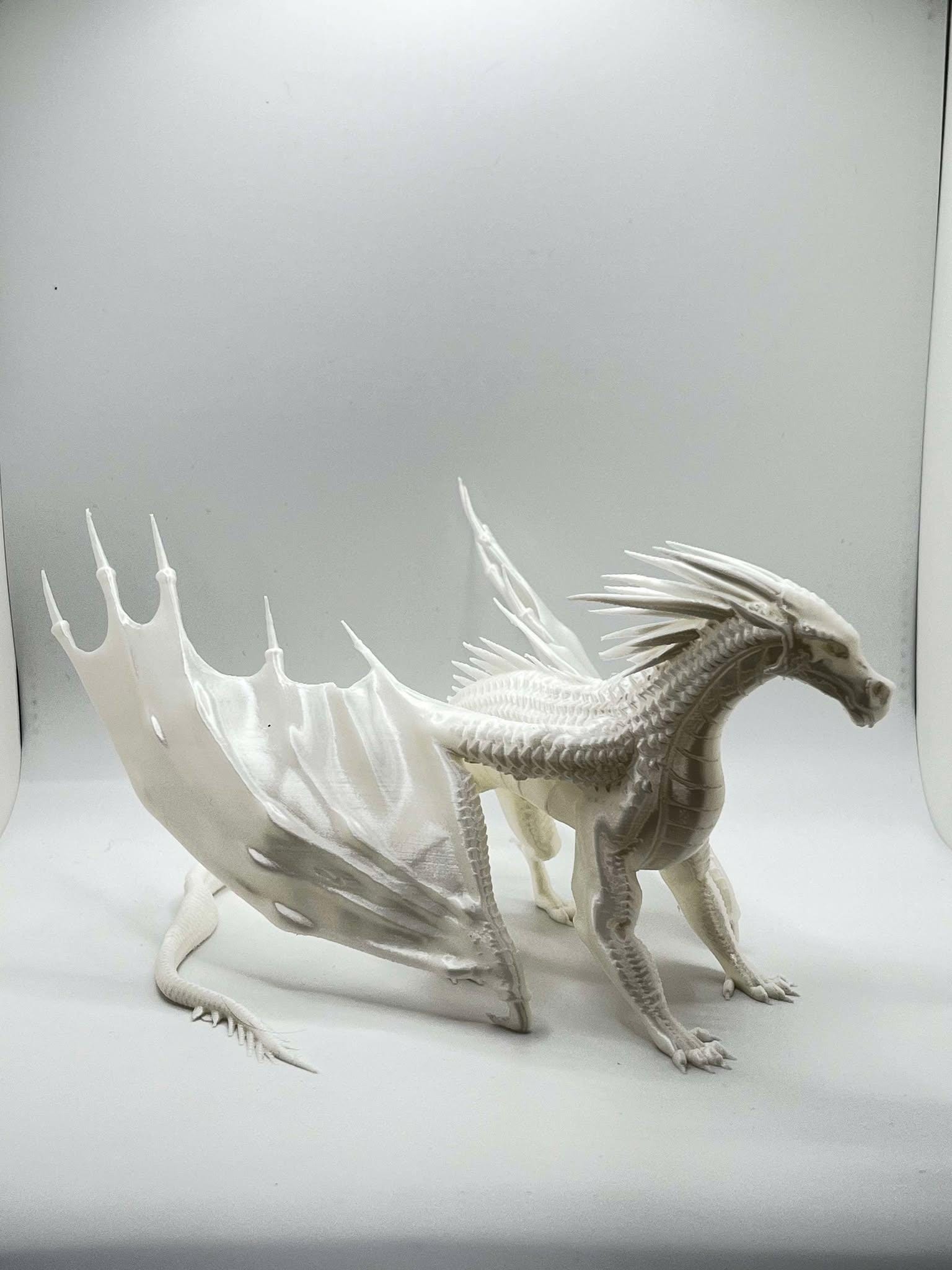 Wings of Fire Inspired Icewing Dragon - Winter 3D Printed Dragon - Etsy