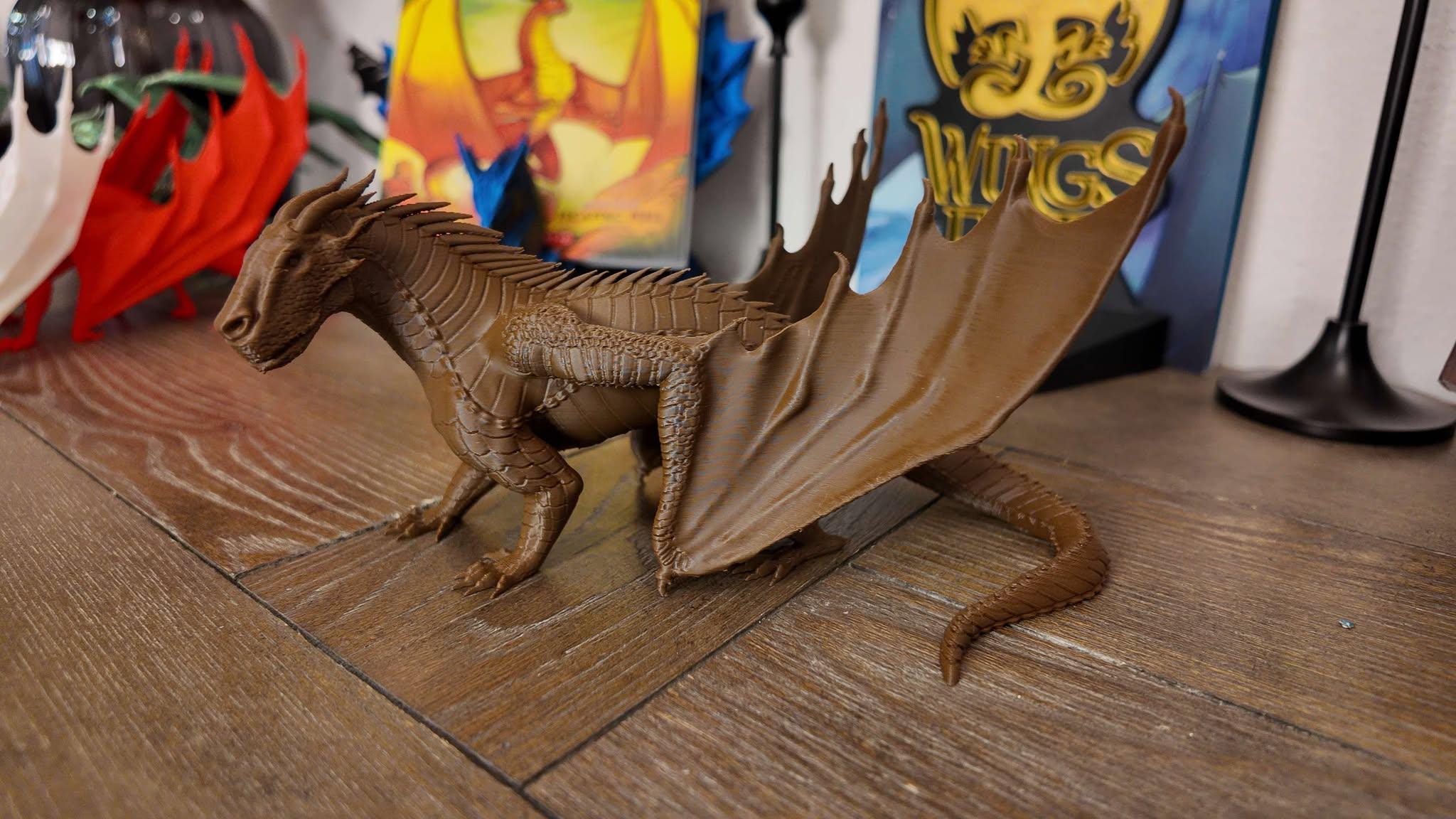 Wings of Fire Inspired Mudwing Dragon - Clay 3D Printed Dragon - Etsy