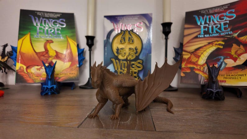 Wings of Fire Inspired Mudwing Dragon - Clay 3D Printed Dragon - Etsy