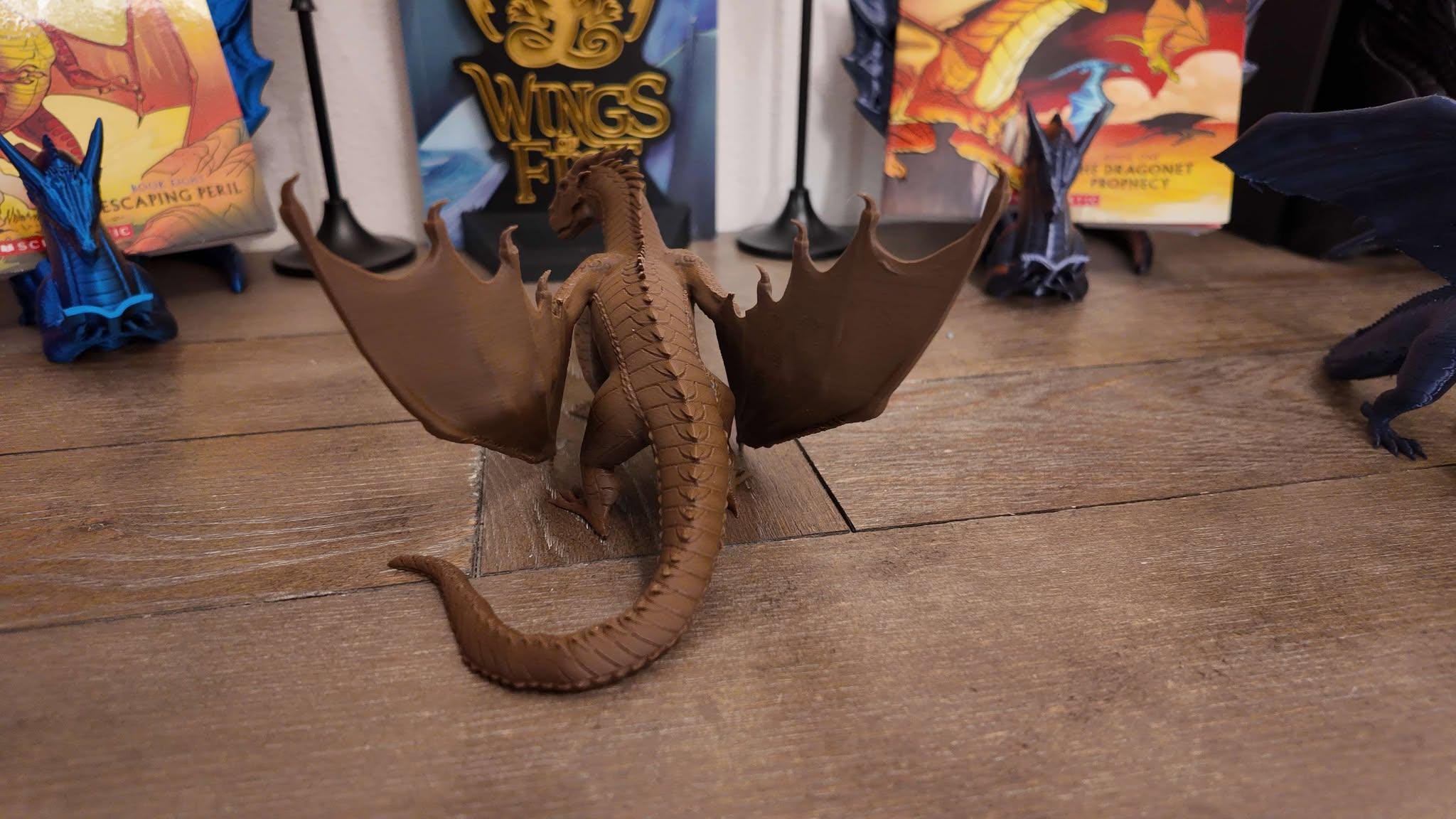 Wings of Fire Inspired Mudwing Dragon - Clay 3D Printed Dragon - Etsy