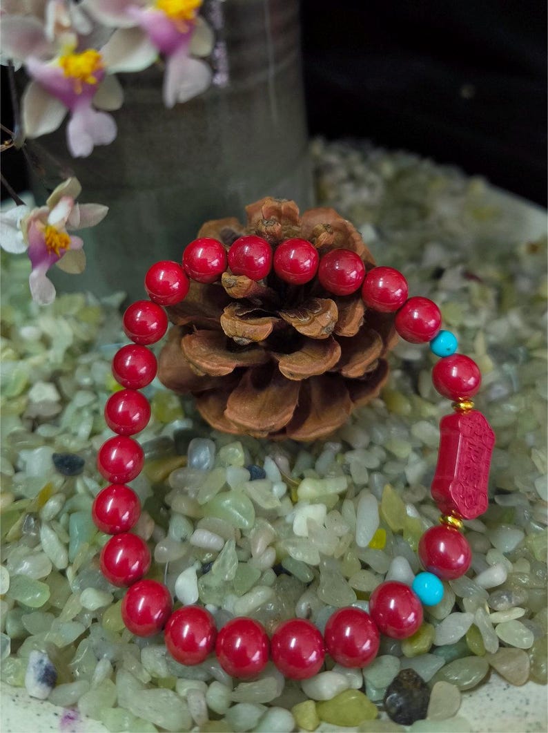 Imperial Vermilion Stretch Beaded Bracelet, Original Design, Purely ...