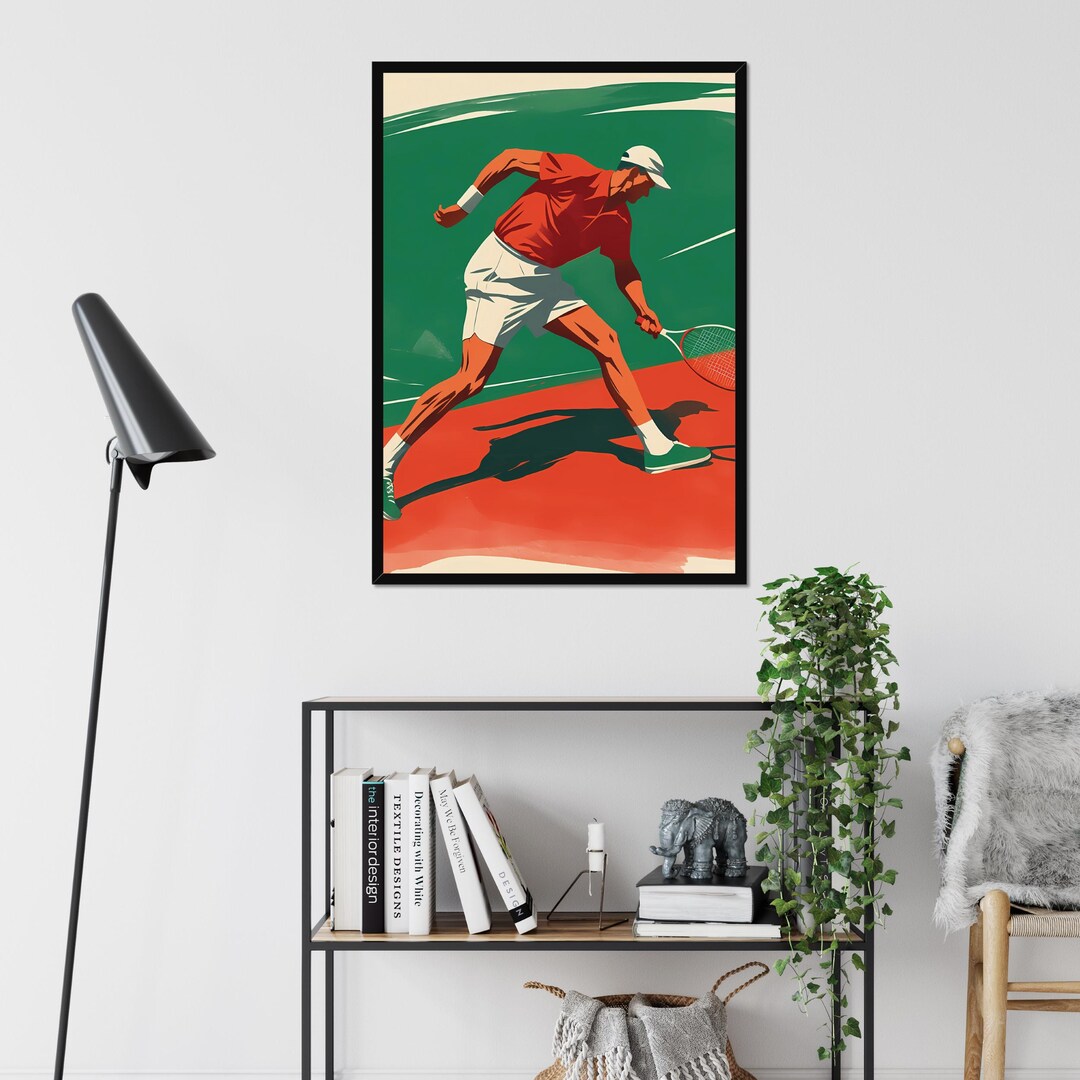 Retro-inspired Tennis Match Poster – Vintage Sport Printable Wall Art ...