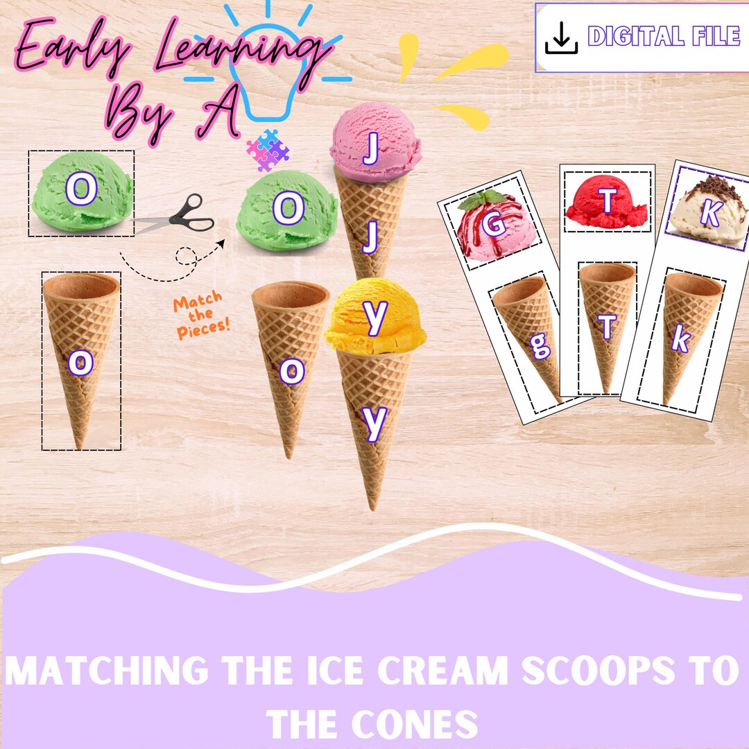 Alphabet Matching Game - Ice Cream Letter Matching Activity - Etsy