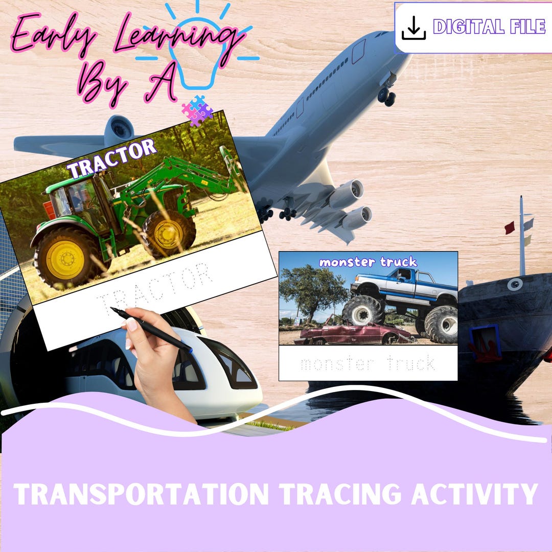 Transportation Vocabulary Building Kit With Traceable Worksheets - Etsy