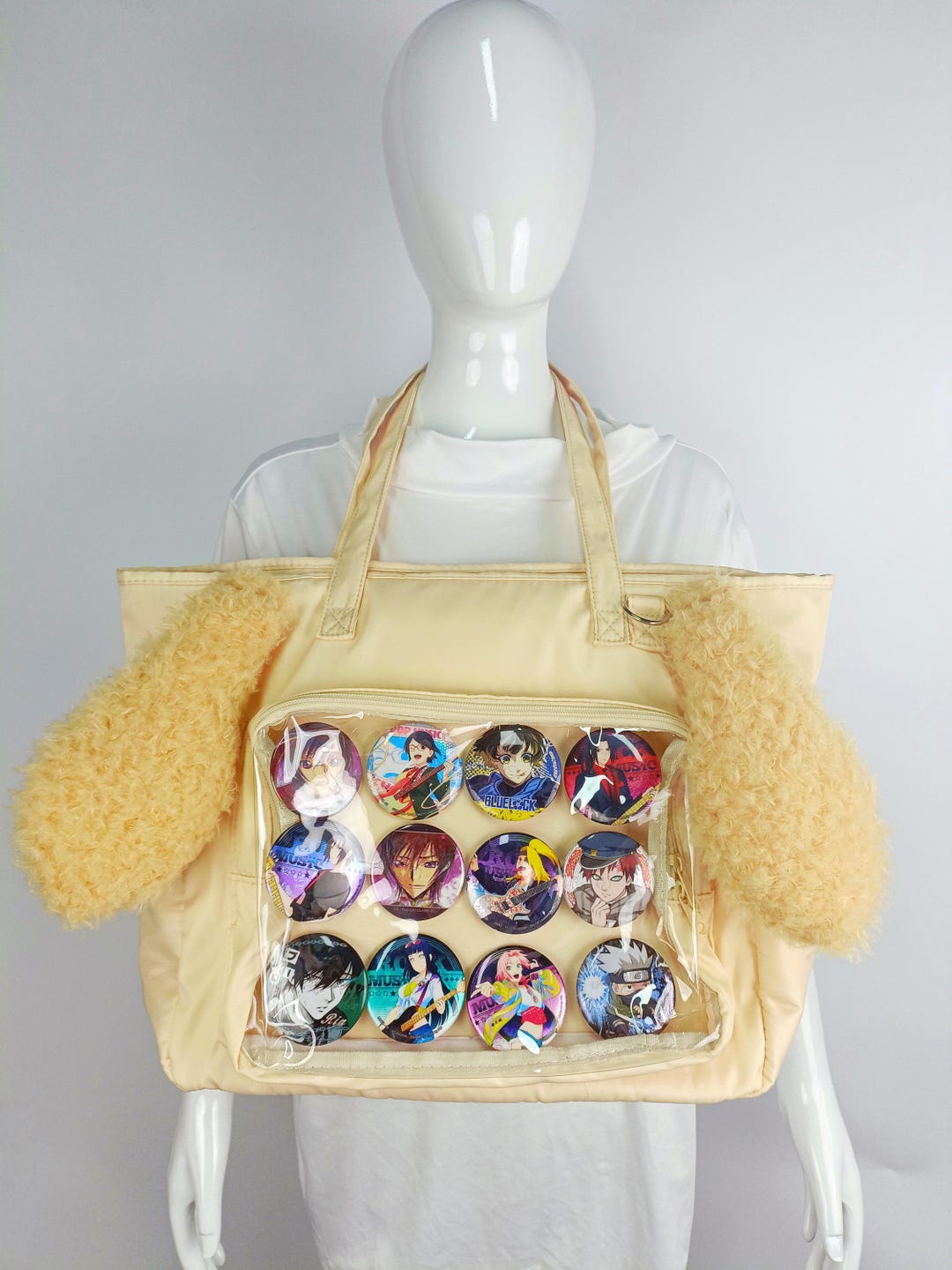 Cute Hand Sewn Light Yellow Ita Bag, Handmade Shoulder Ita Bags, Ita ...