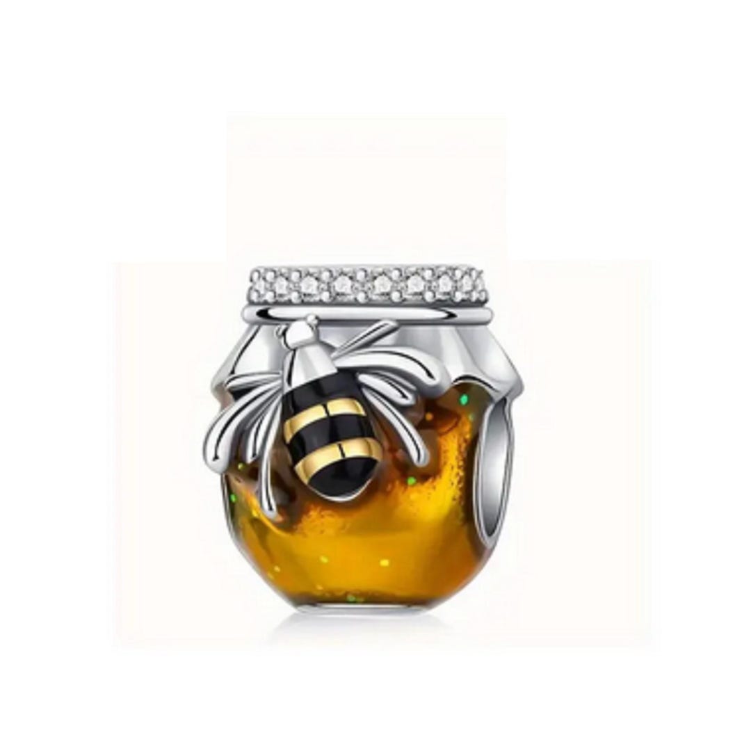 Buy Silver Charm S925 Golden Honey Jar Bee Dangle Charm, for Pandora ...