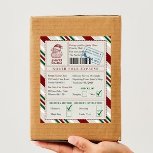 Editable North Pole Express Santa Gift Label Template Printable ...