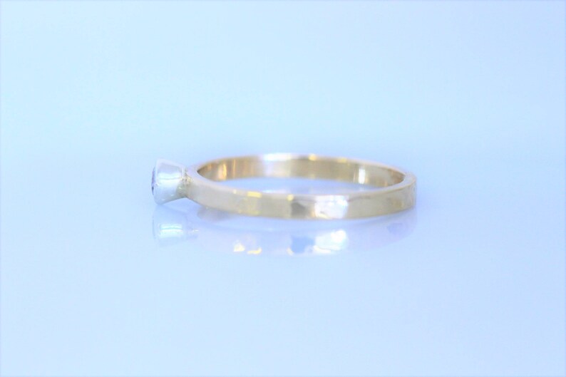 Engagement ring in 9ct yellow gold with white gold setting | Etsy