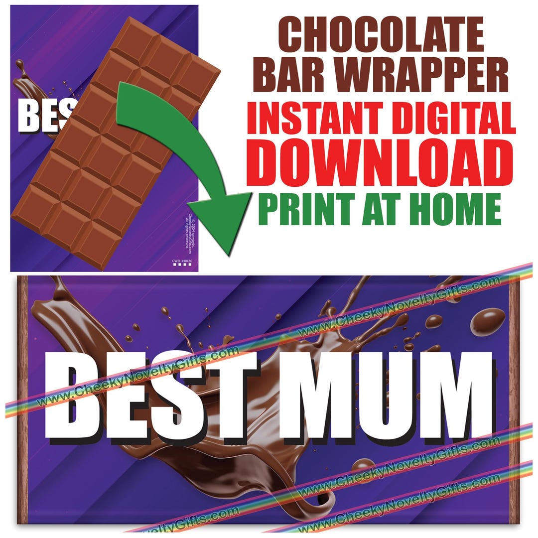 BEST MUM Chocolate Bar Wrappers Digital Download. Instant Funny Novelty ...