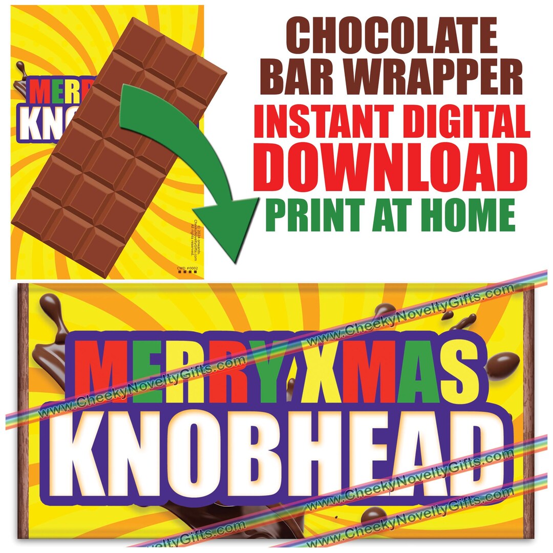 MERRY XMAS KNOBHEAD Rude Chocolate Bar Wrapper Digital Download ...