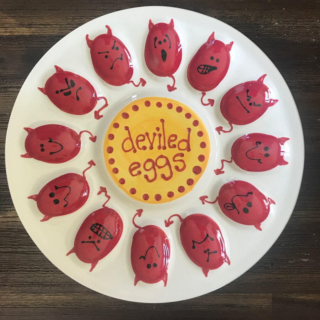 Deviled Egg Plate - Fun Facial Expressions - Etsy
