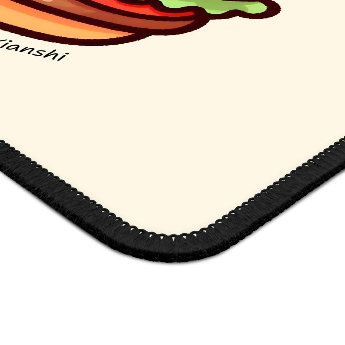 Cute Cat Burger Gaming Mouse Pad, Kawaii Cartoon Food Illustration ...