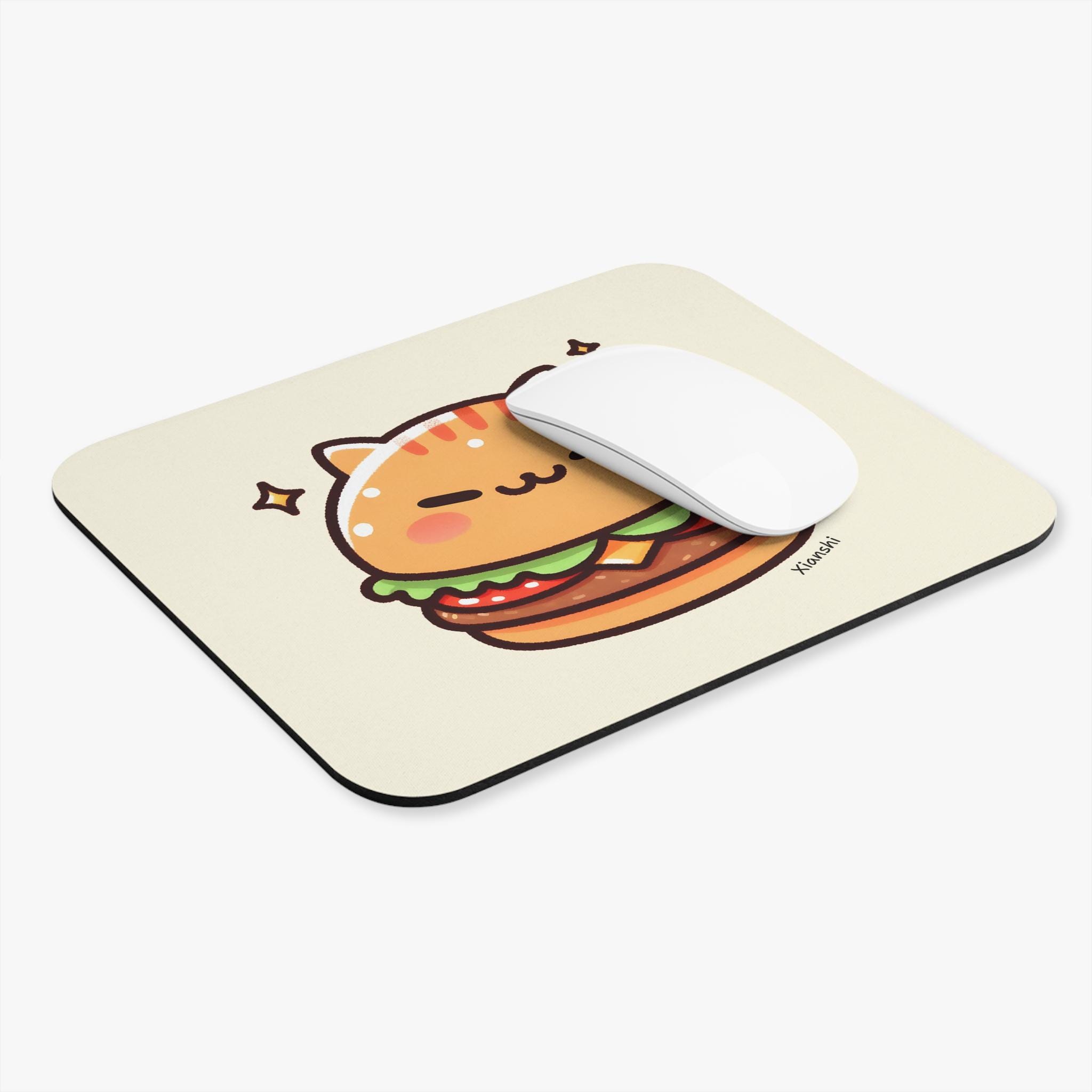 Kawaii Cat Burger Mouse Pad, Cute Food Cartoon Design - Etsy