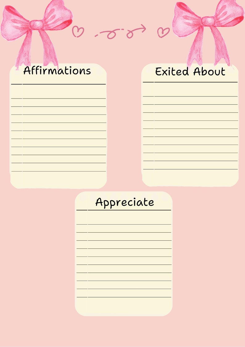 Vision Board Template,printable Planner ,digital Journal Pages,personal ...