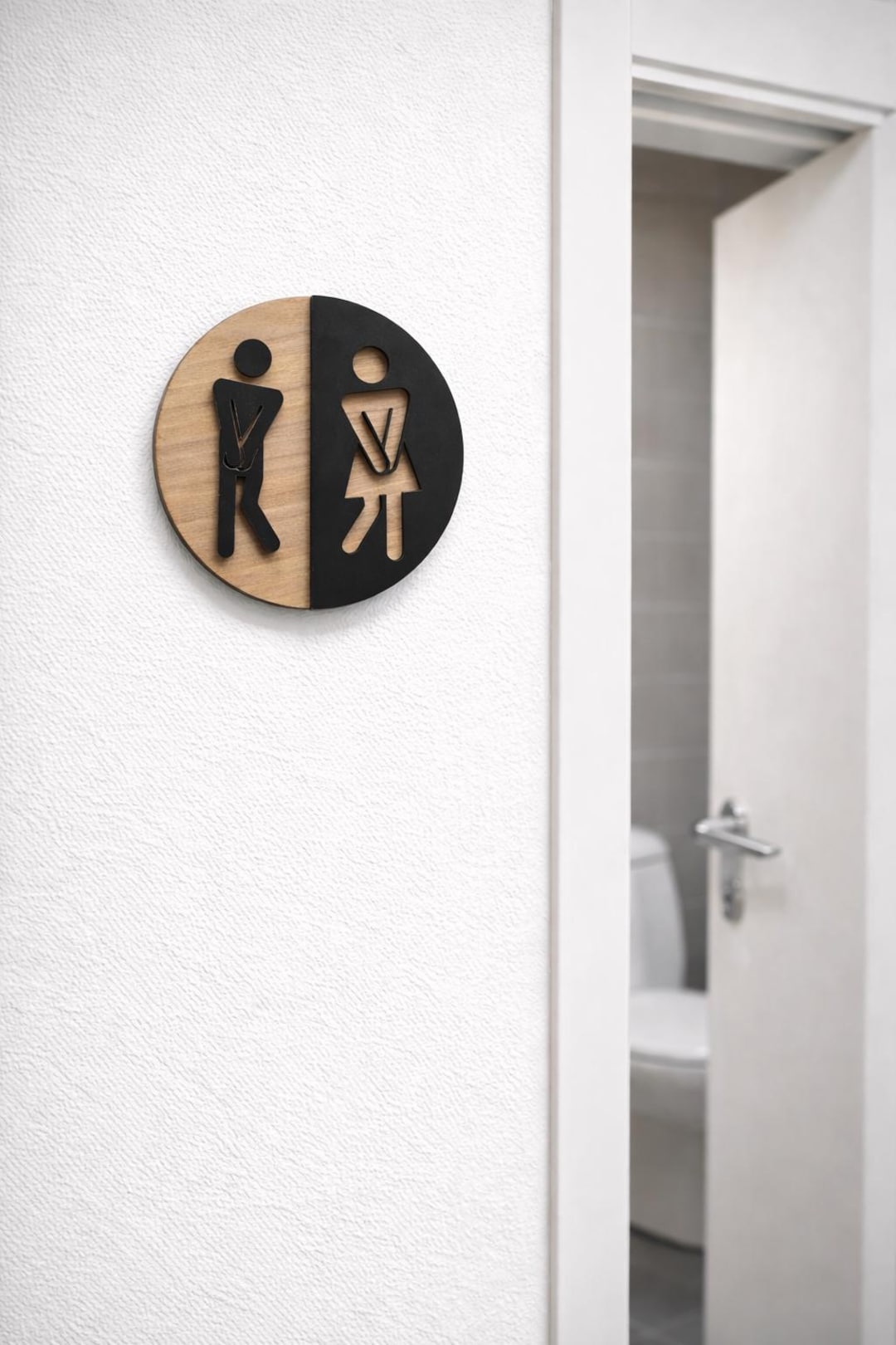 Toilet Sign SVG Laser File – WC Sign for Men and Women – 2-layer Inlay ...