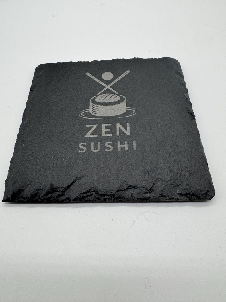 Schiefer Untersetzer Mit Restaurant Logo – Personalisierte Coaster Für ...