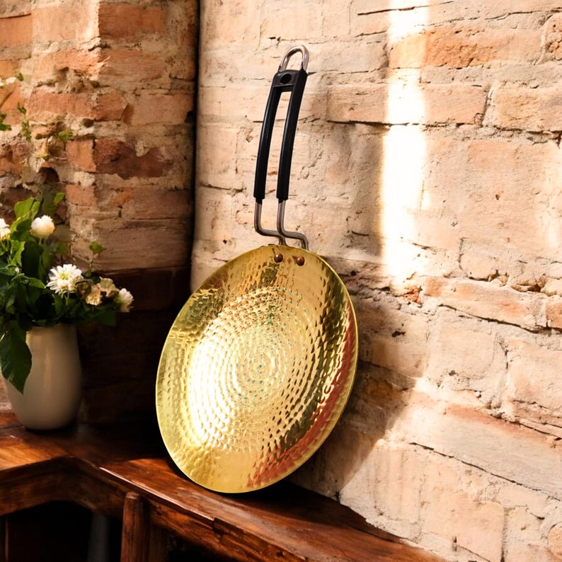 Tawa | Griddle | Pan | Brass Handcrafted | Authentic Indian Cooking ...
