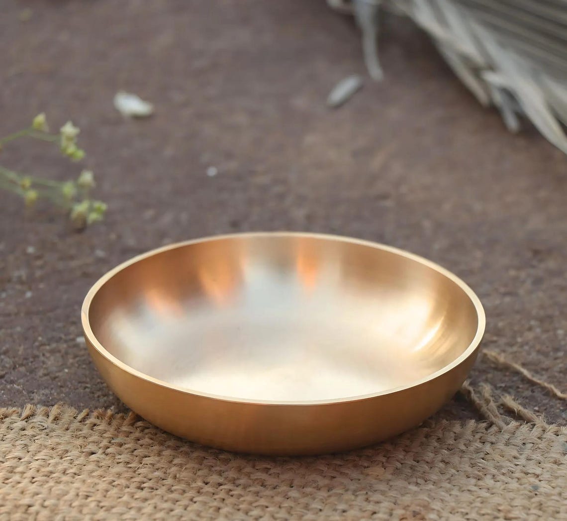 Luxury Bronze Matt Finish Thali/dinner Set Handcrafted Dinnerware for ...