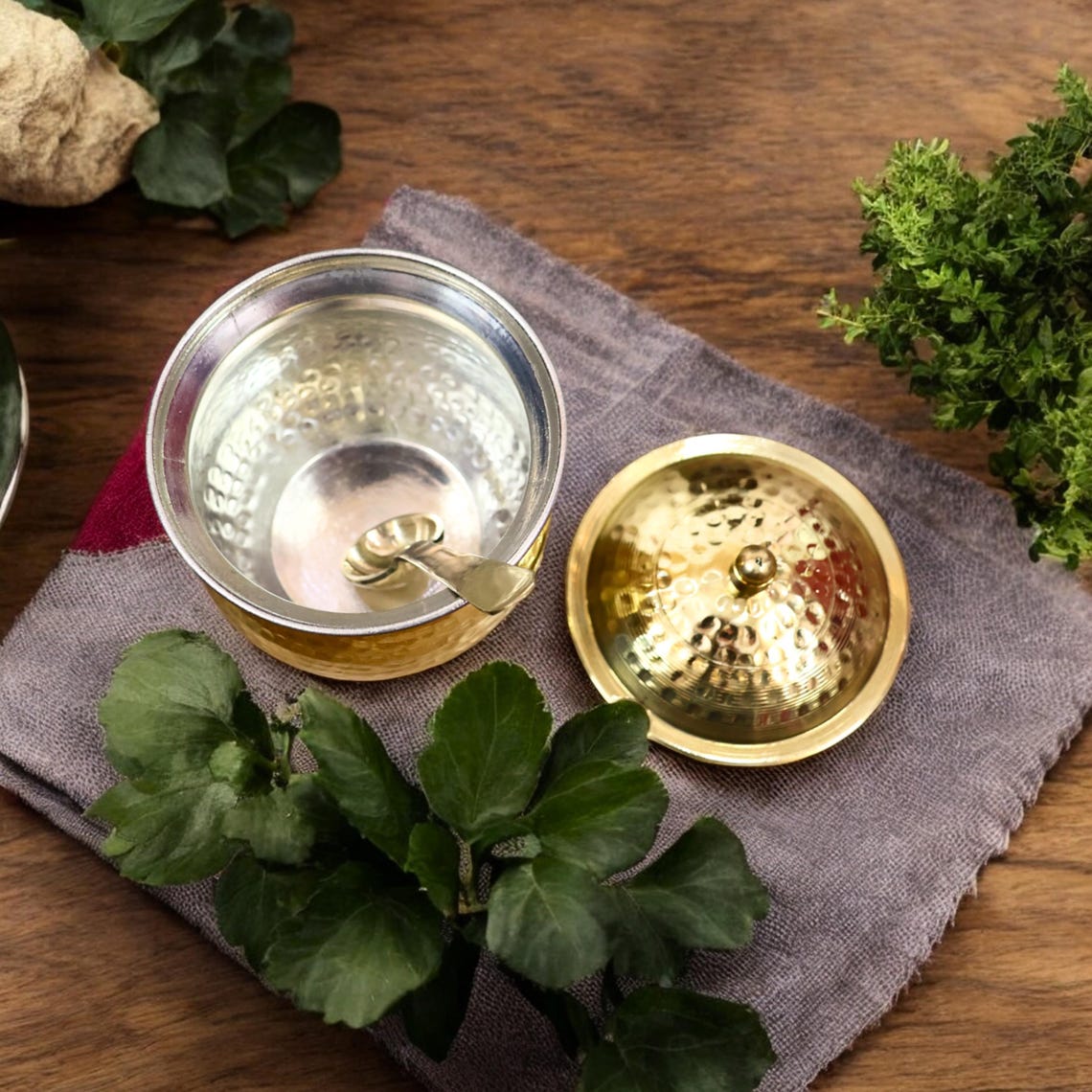 Handcrafted Brass Ghee Pot Indian Ghee Storage Jar for Clarified Butter ...