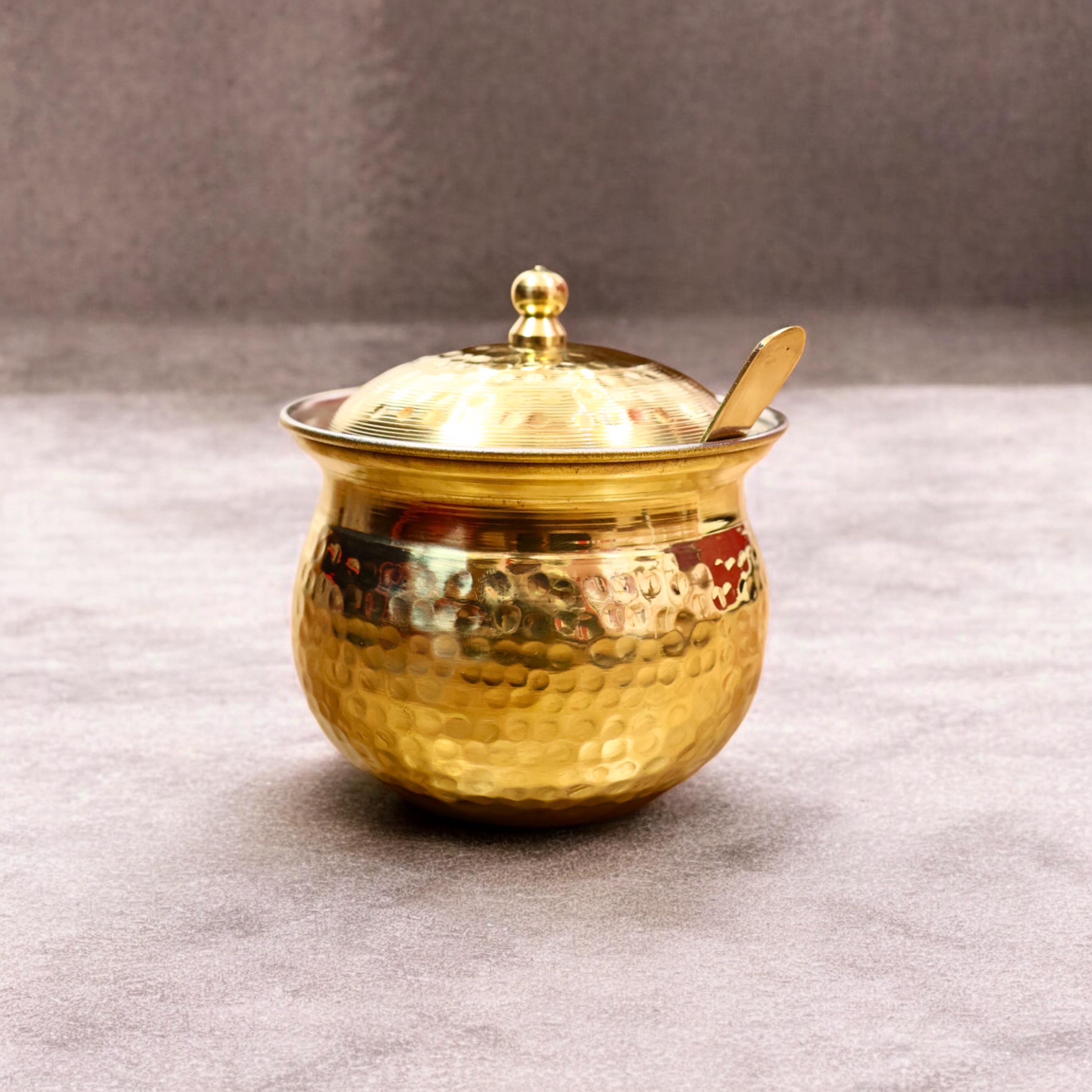 Handcrafted Brass Ghee Pot Indian Ghee Storage Jar for Clarified Butter ...