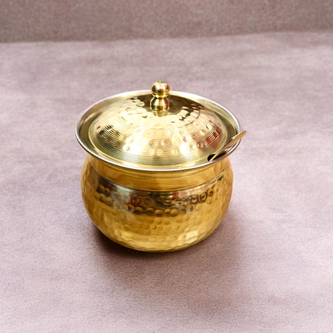 Handcrafted Brass Ghee Pot Indian Ghee Storage Jar for Clarified Butter ...