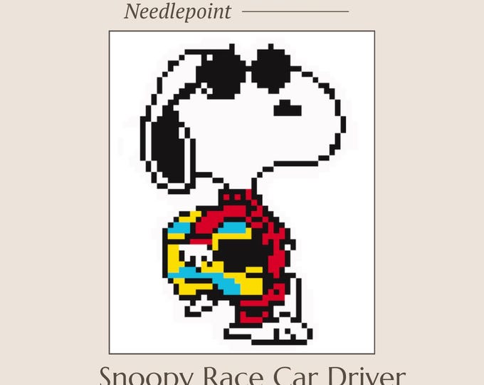 Snoopy Race Car Driver Needlepoint Digital Chart - Etsy