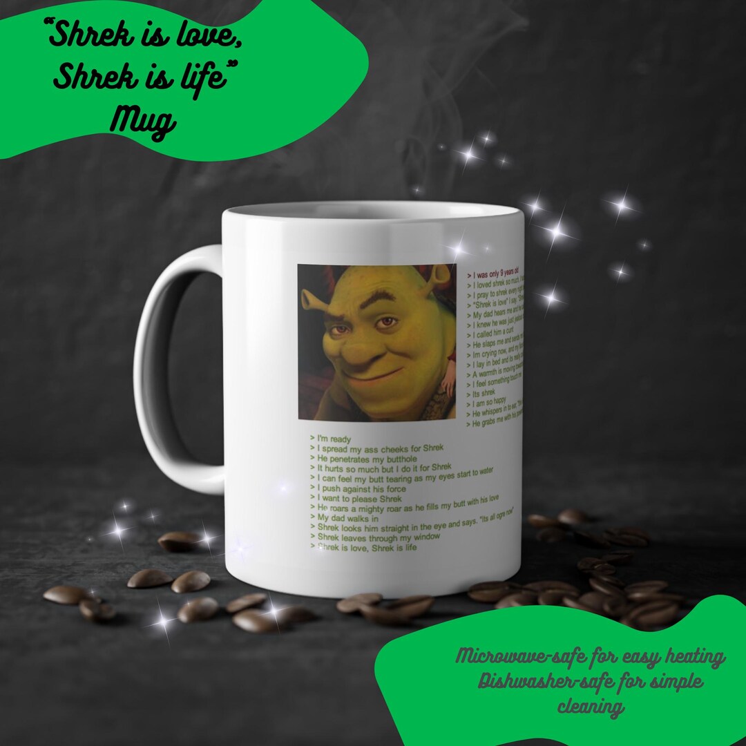 Shrek is Love Mug, Funny Meme Ceramic Cup for Coffee Lovers, Perfect ...