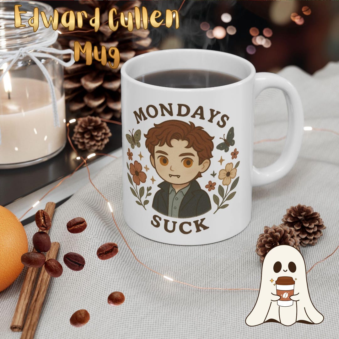 Edward Cullen Illustration Mug | Twilight Fan Ceramic Coffee Cup - Etsy