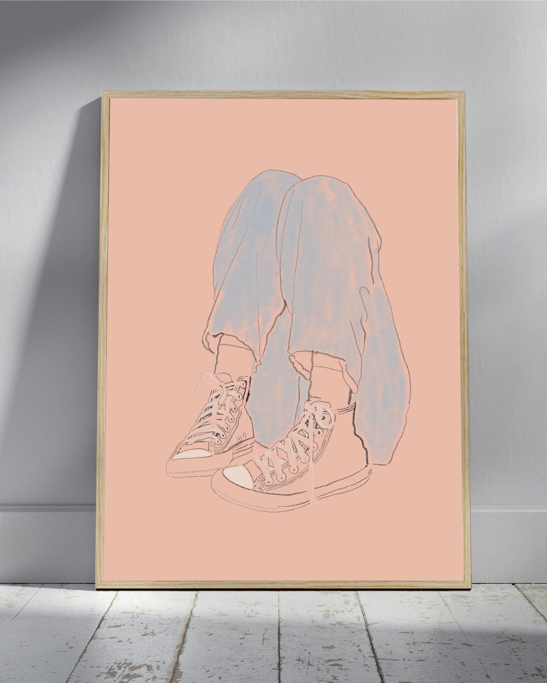 School Girl, Jeans, Digital Poster, Wall Girl Poster, Wall Art ...