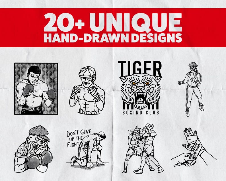 Boxing SVG Bundle | Boxing Clipart Designs | Digital Download | Hand ...