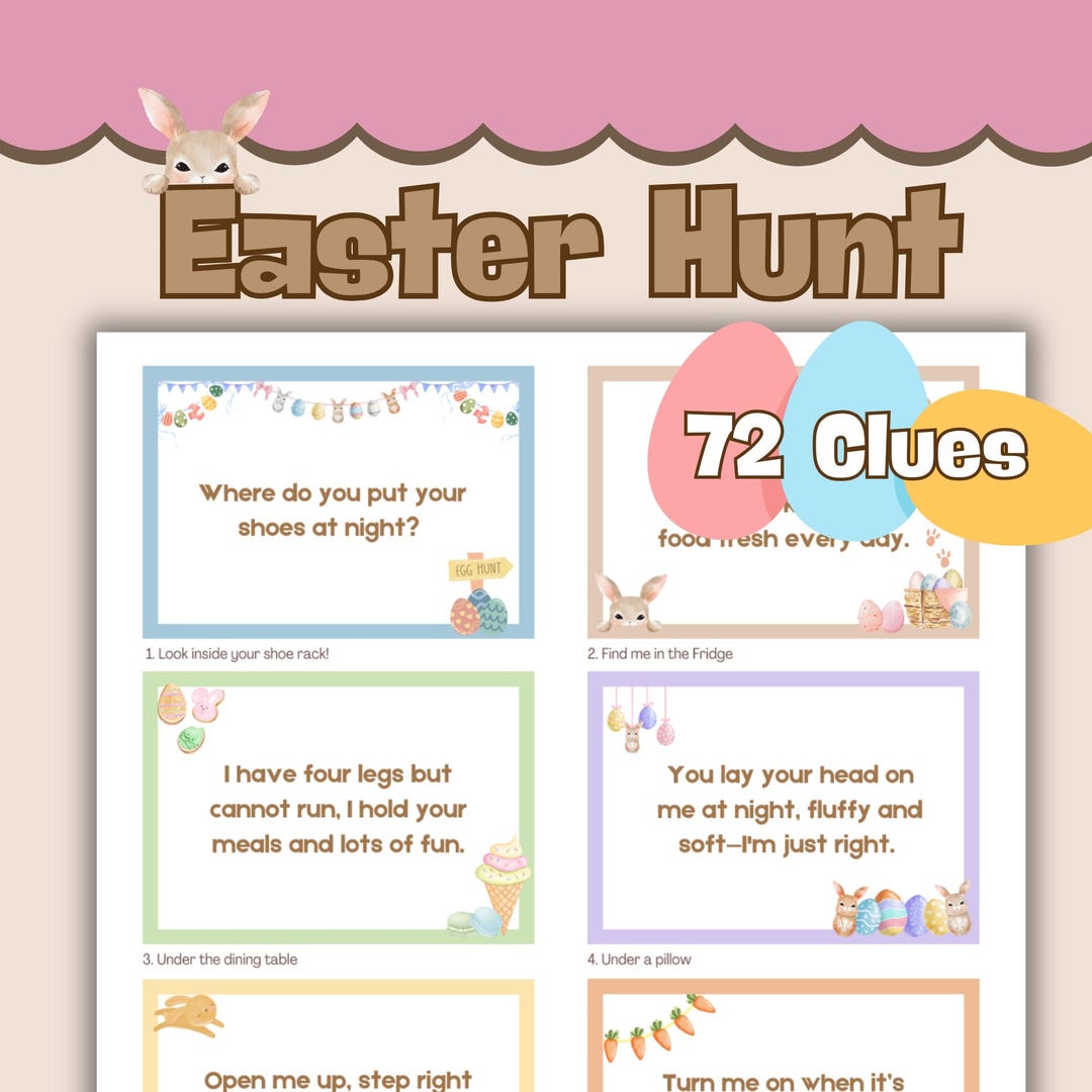 Búsqueda del tesoro de Pascua para niños - Pistas para la búsqueda del ...