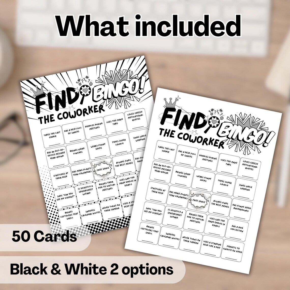 Find the Coworker Bingo Cards: Office Team Building Activity, Work ...