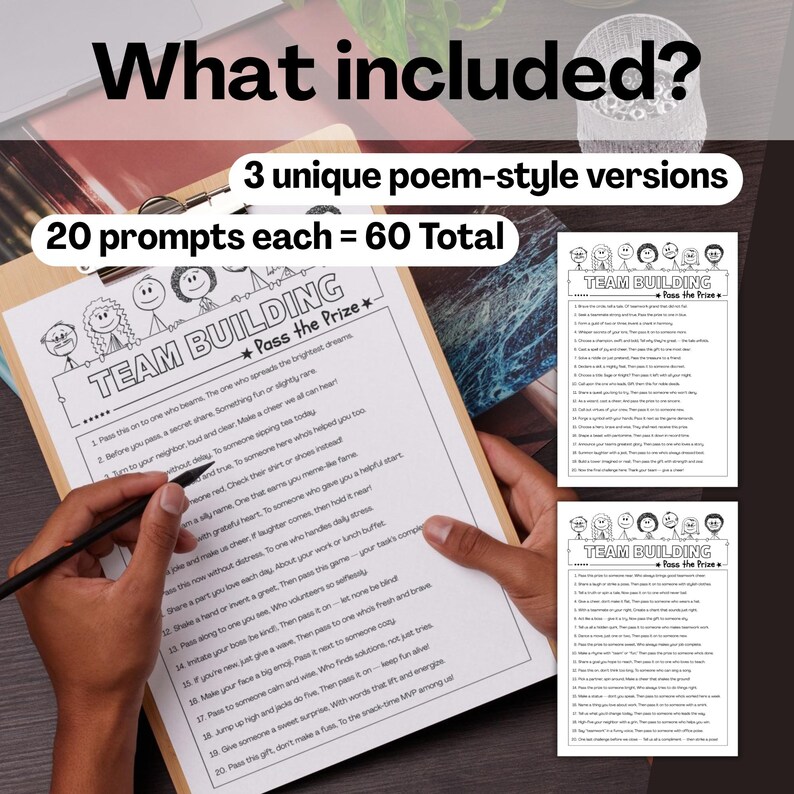 Team Building Pass the Prize for Coworker: Office Party Activity, Poem ...