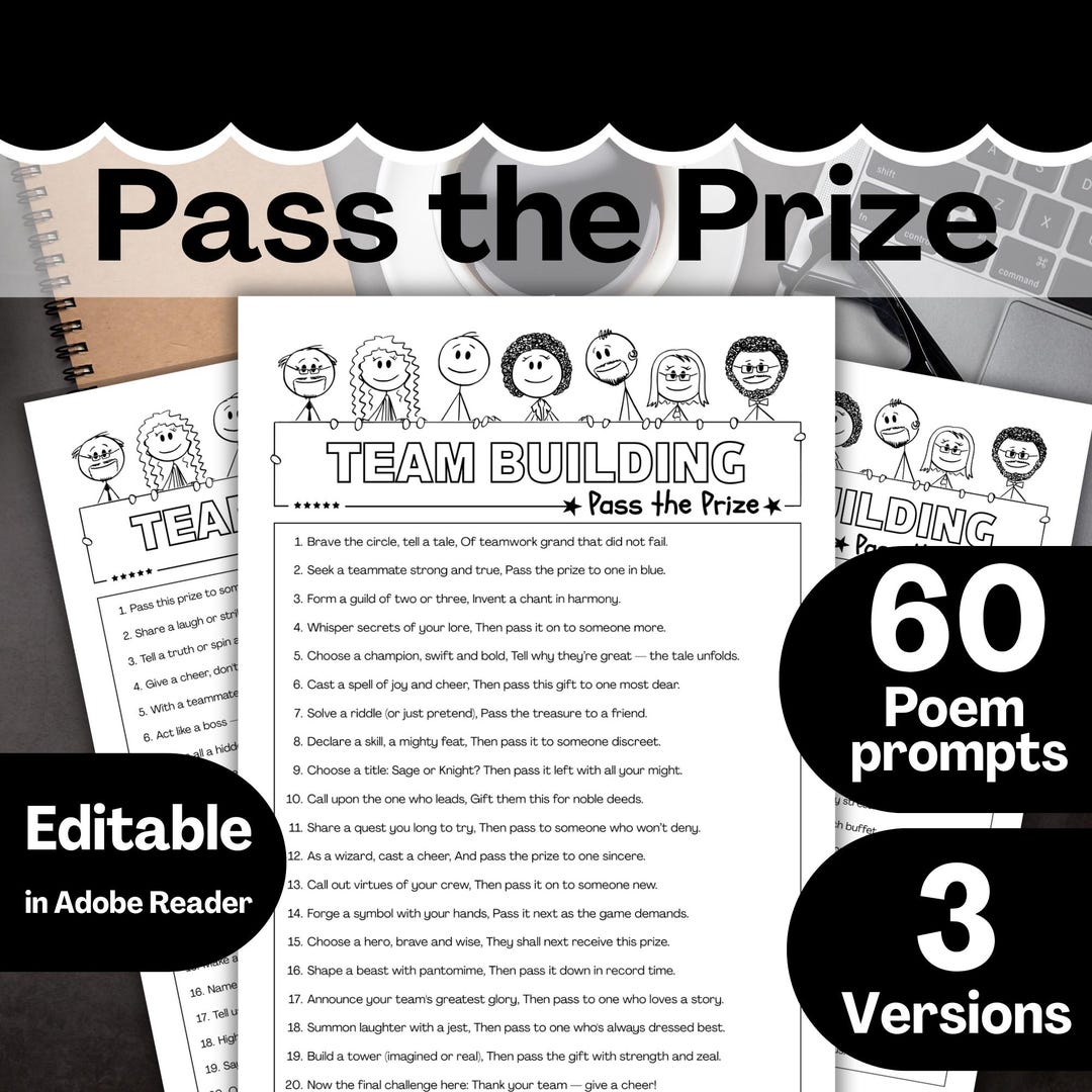 Team Building Pass the Prize for Coworker: Office Party Activity, Poem ...